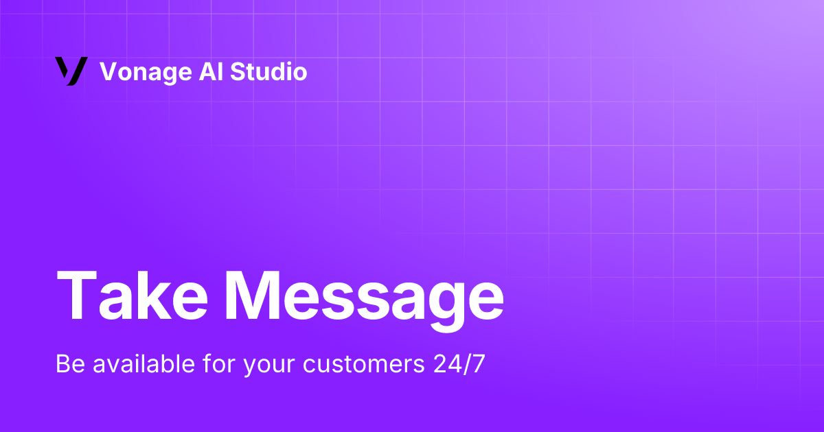 Take Message | Vonage AI Studio